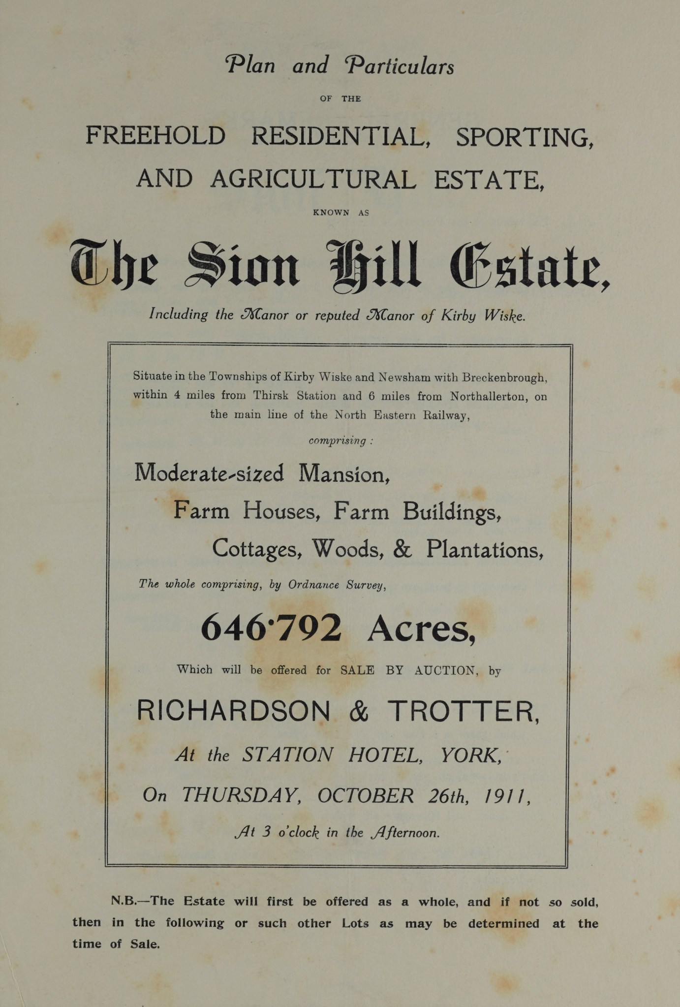 The building of Sion Hill, North Yorkshire: a late-Edwardian country ...